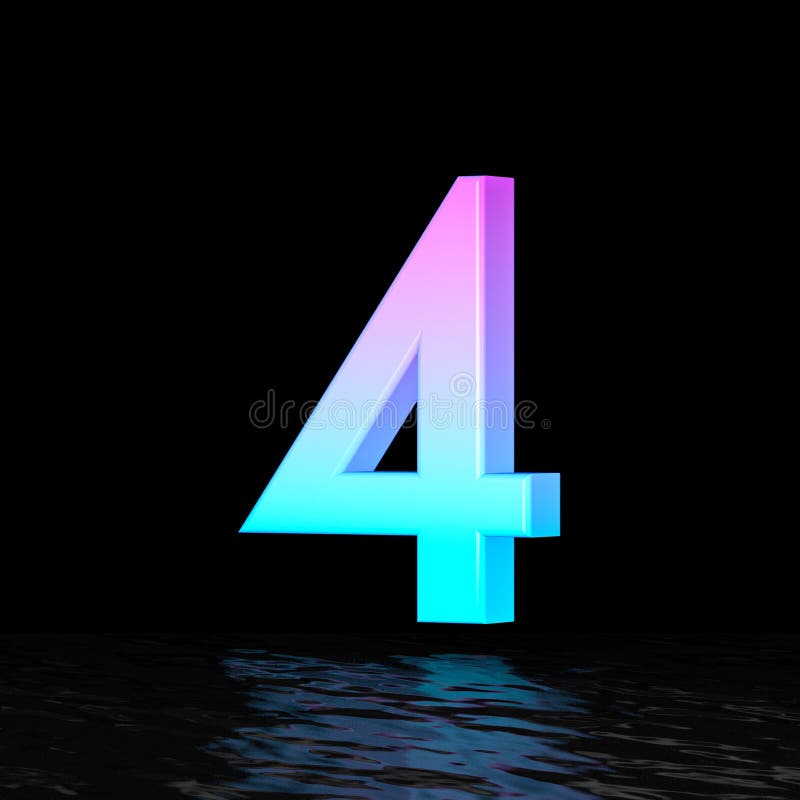 Cyan Magenta Font Number 3 THREE 3D Stock Illustration - Illustration ...