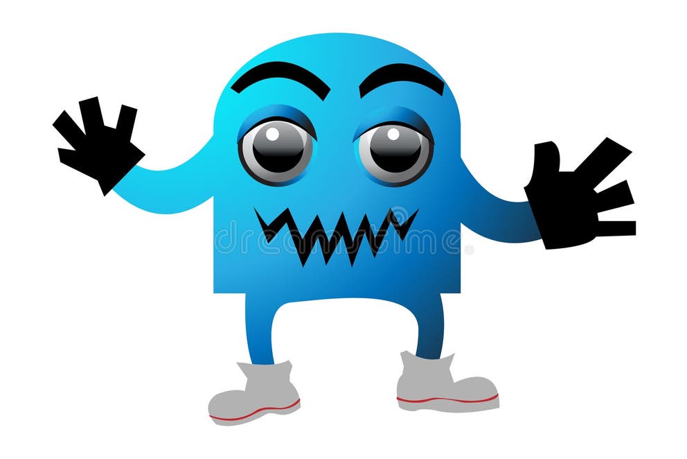 Cyan monster stock vector. Illustration of cyan, kids - 9689014