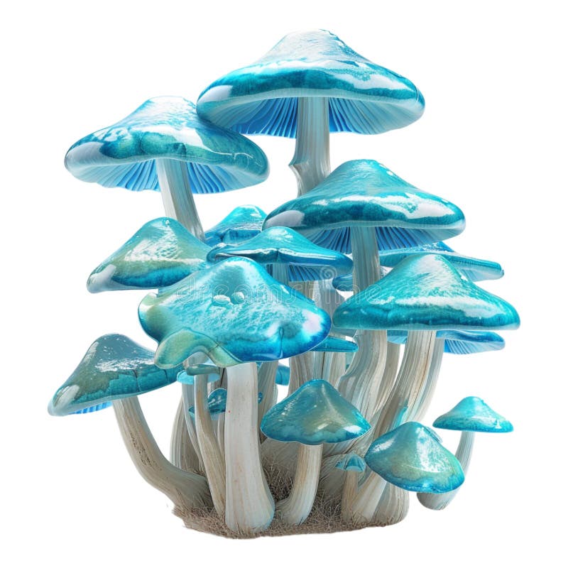 Cyan Mushroom on Transparent Background - Ai Generated Stock ...