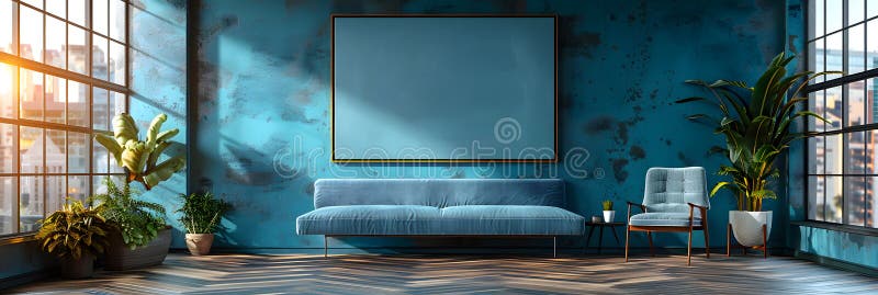 Cyan Office Art Gallery Corner - Contemporary Work Environment Stock ...