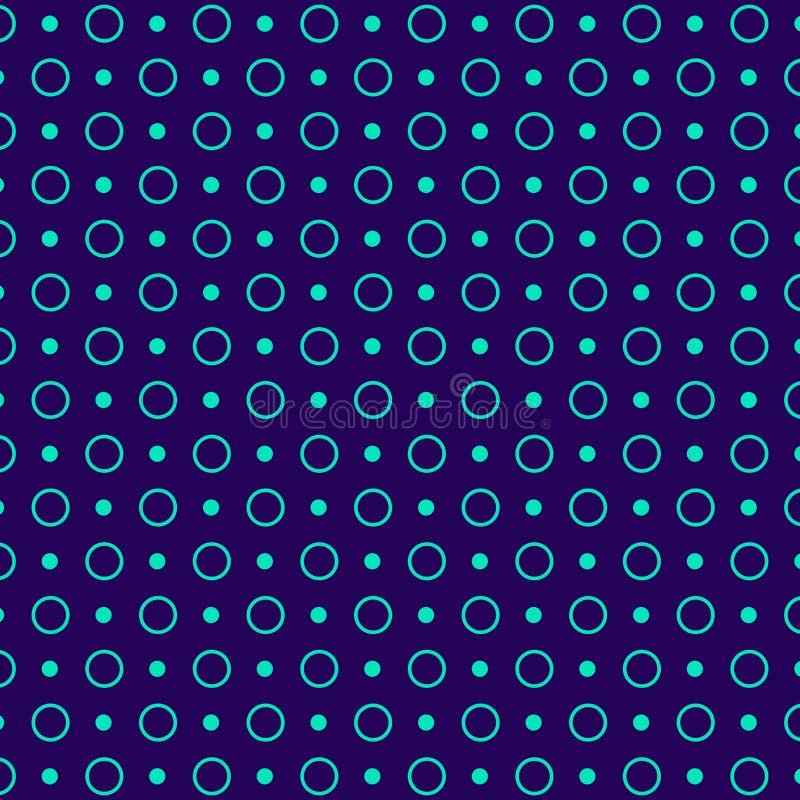 Cyan Outline Circles and Dots Pattern on Blue Background Stock Vector ...