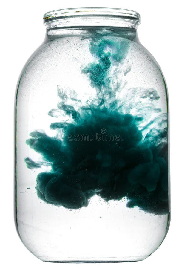 Cyan Paint Swirling in Water. Stock Photo - Image of beautiful, dark ...