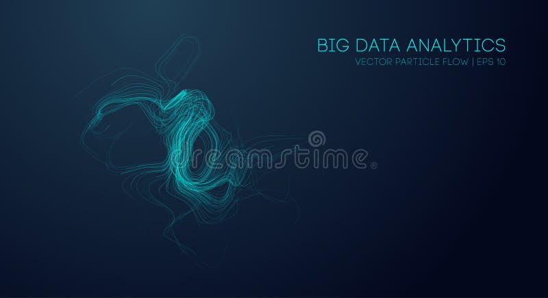 Cyan Particle Whirl on Dark Background for Data Analytics Design Stock ...
