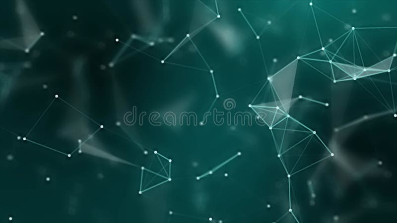 Cyan Plexus Abstract Digital Connection Moving Dots And Linestechnology Background Network Of