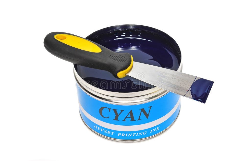 Cyan Printing Ink stock photo. Image of liquid, industry - 17179176