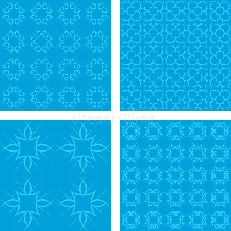 Cyan Seamless Pattern Background Set Stock Vector - Illustration of ...