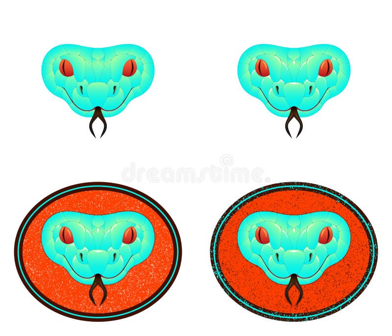 Cyan snake head stock vector. Illustration of face, deadly - 97427533