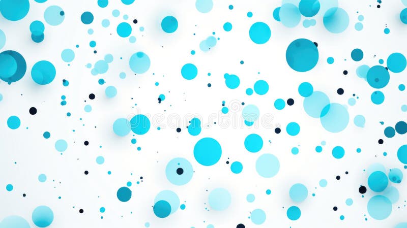 Cyan Spots on White Background, Abstract Illustration Stock ...