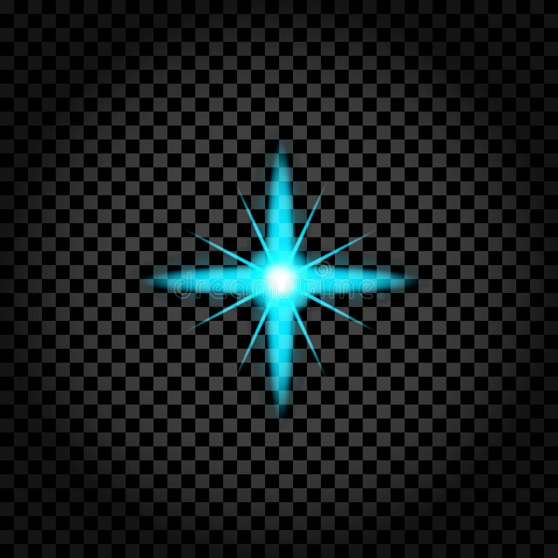 Cyan Star Burst. Blue Radiant Glow. Cosmic Light Effect. Vector ...