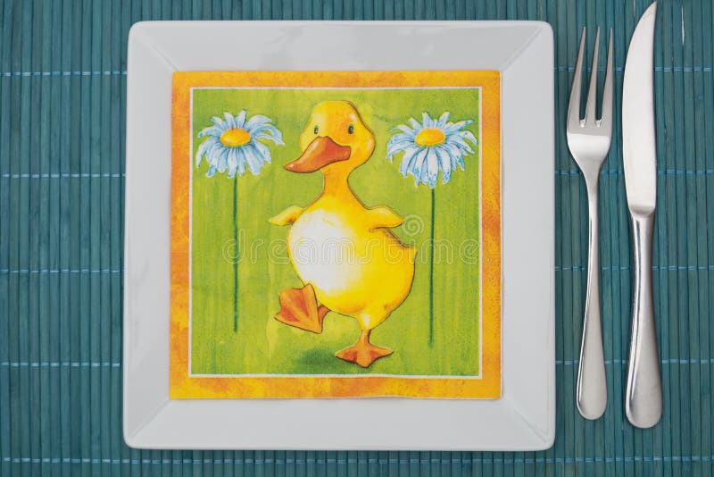 Cyan table setting stock photo. Image of clean, metal - 48542486