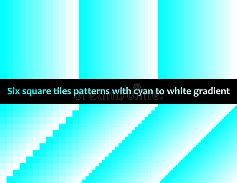Cyan To White Gradient in Square Tiles, Seamless Vector Pattern ...