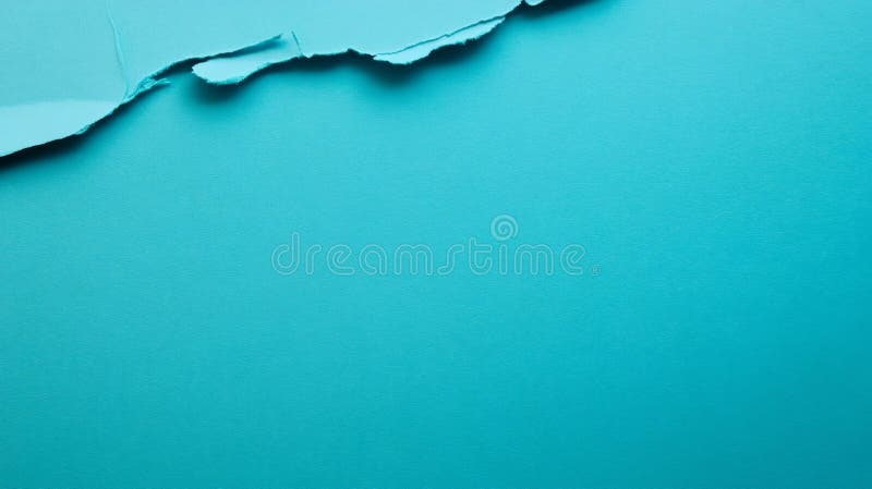 Cyan Torn Paper Creating a Textured Background with Copy Space Stock ...