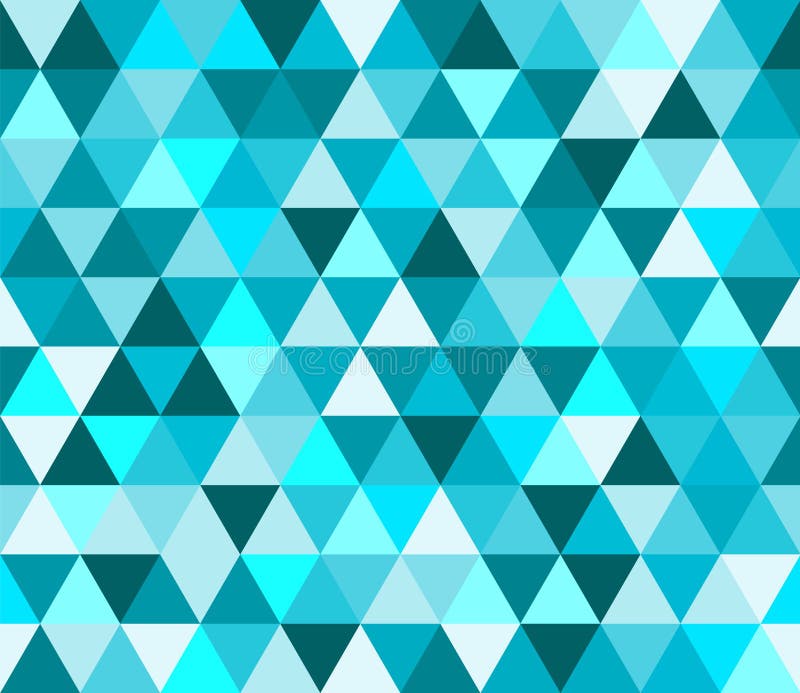 Cyan Triangular Seamless Pattern. Geometric Vector Background ...