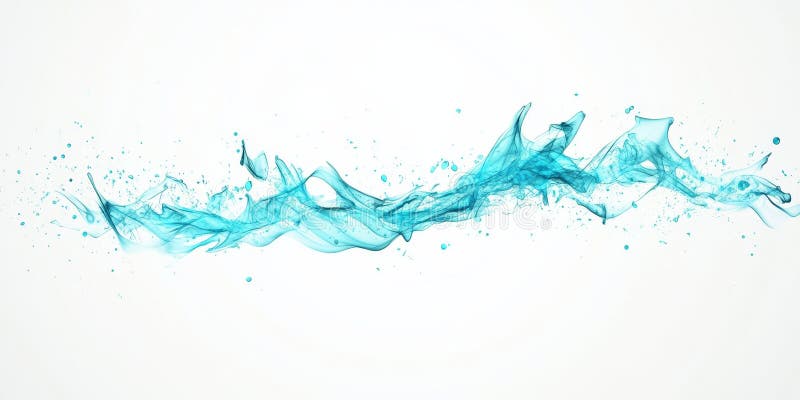 Cyan Wave of Abstract Motion, Network Connecting Points and Lines on ...