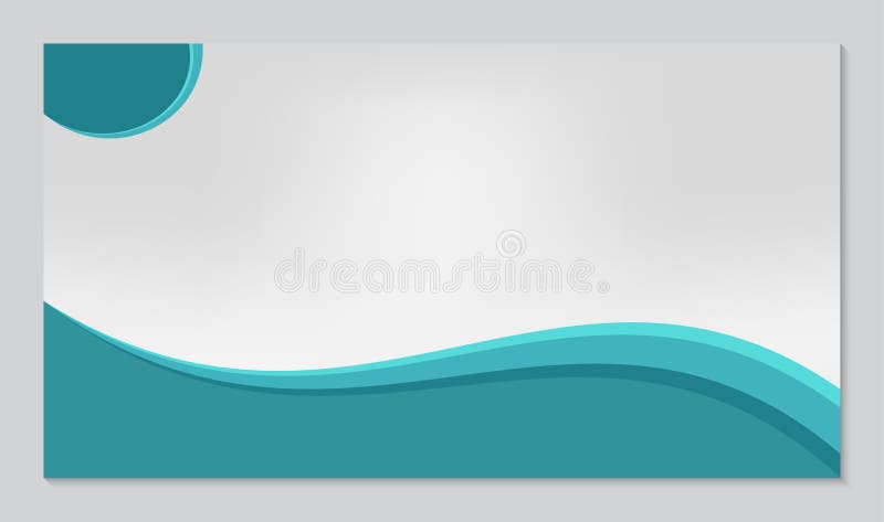 Cyan Wave Design Banner Template on Elegant Grey Background Stock ...