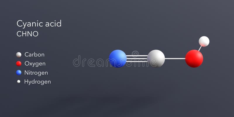 Isocyanic Acid Molecule, Molecular Structures, Hydracid, 3d Model ...