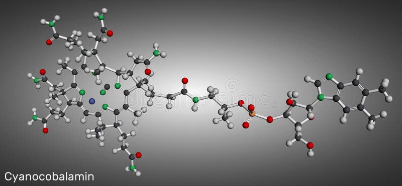 Cyanocobalamin, Cobalamin Molecule. it is a Form of Vitamin B12 ...