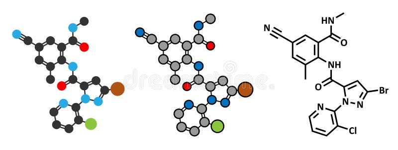 Cyantraniliprole Insecticide Molecule (ryanoid Class). 3D Rendering ...