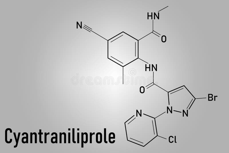 Cyantraniliprole Insecticide Molecule, Ryanoid Class. Skeletal Formula ...