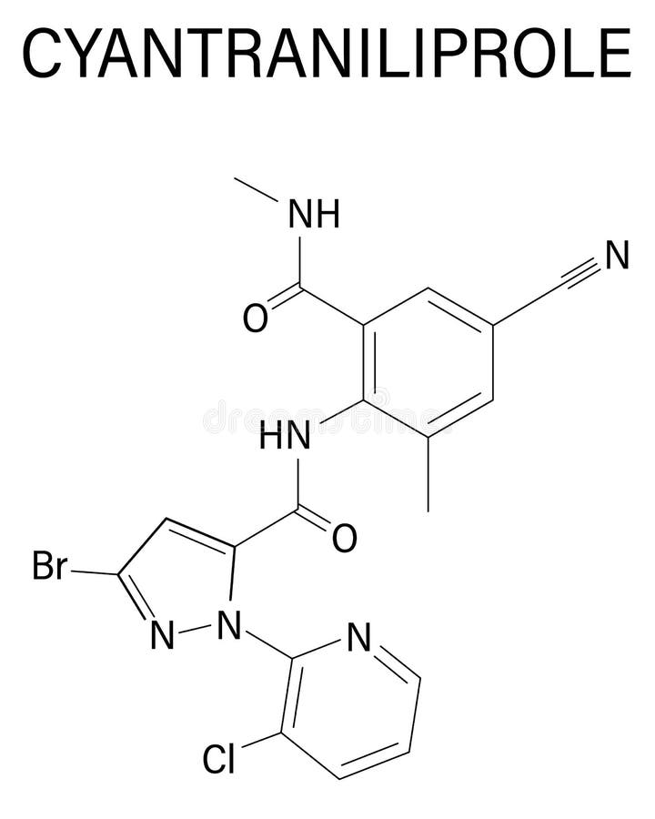 Cyantraniliprole Insecticide Molecule, Ryanoid Class. Skeletal Formula ...