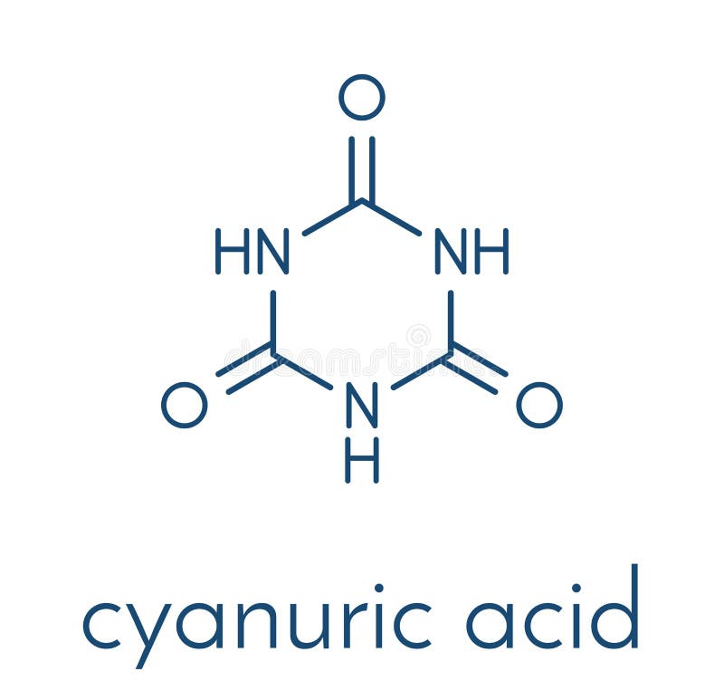 Cyanuric Acid Molecule.Structural Chemical Formula and Molecule Model ...