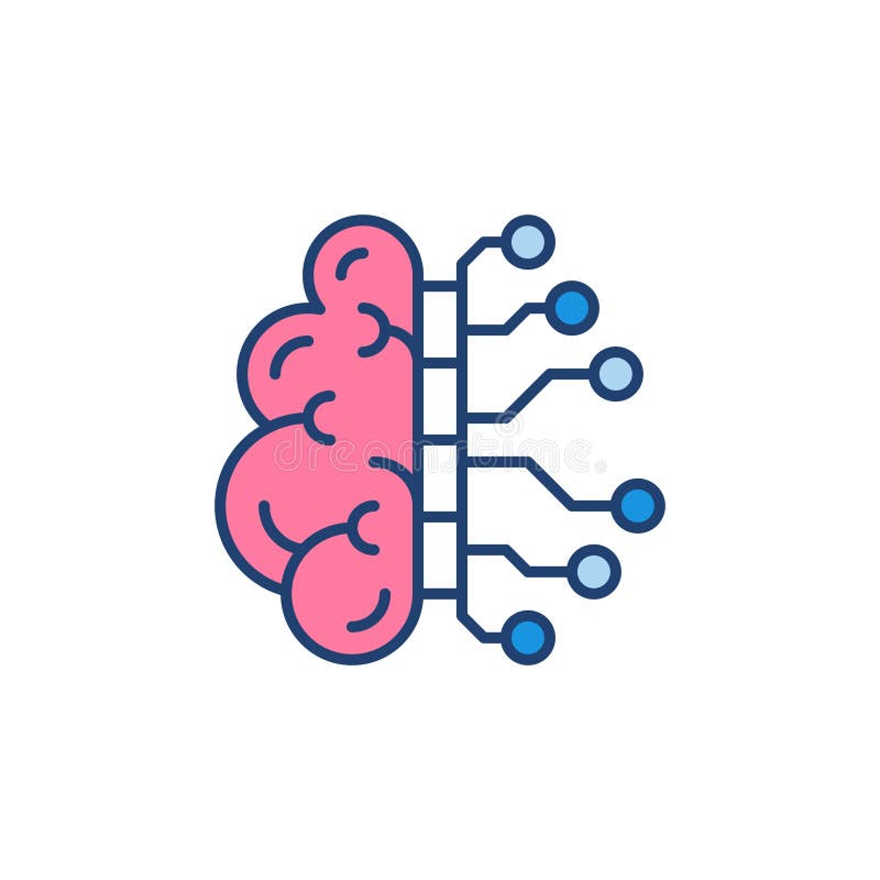 Cyber AI Brain Vector Concept Colored Modern Icon Stock Vector ...