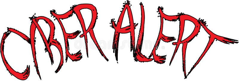 Cyber Alert Text Sign Illustration Stock Vector - Illustration of safe ...