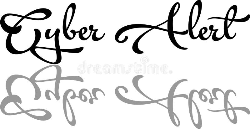 Cyber Alert Text Sign Illustration Stock Vector - Illustration of ...