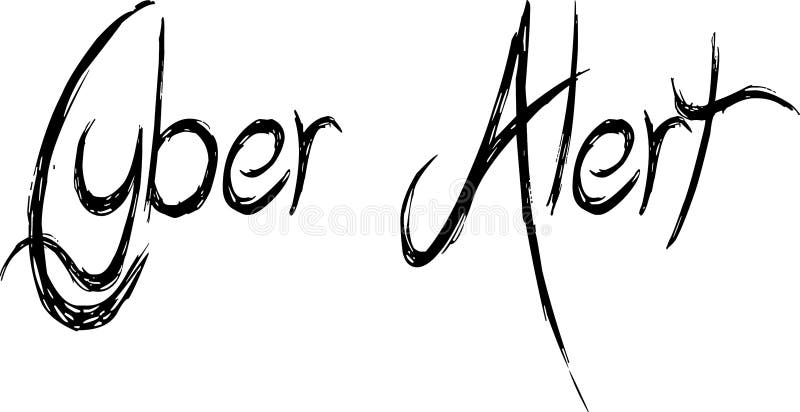 Cyber Alert Text Sign Illustration Stock Vector - Illustration of ...
