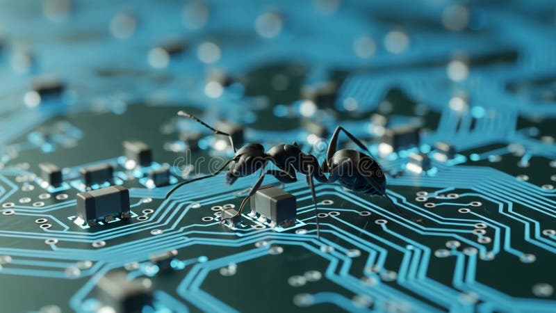 Cyber Ant: a Digital Insect on a Circuit Board Stock Footage - Video of ...