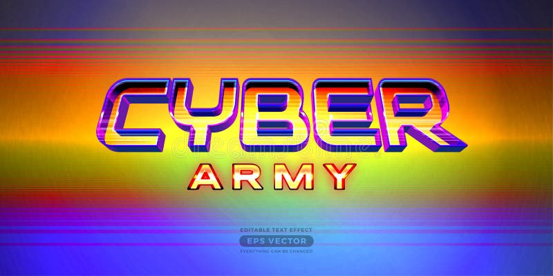 Cyber Army Editable Text Effect Style Stock Vector - Illustration of ...