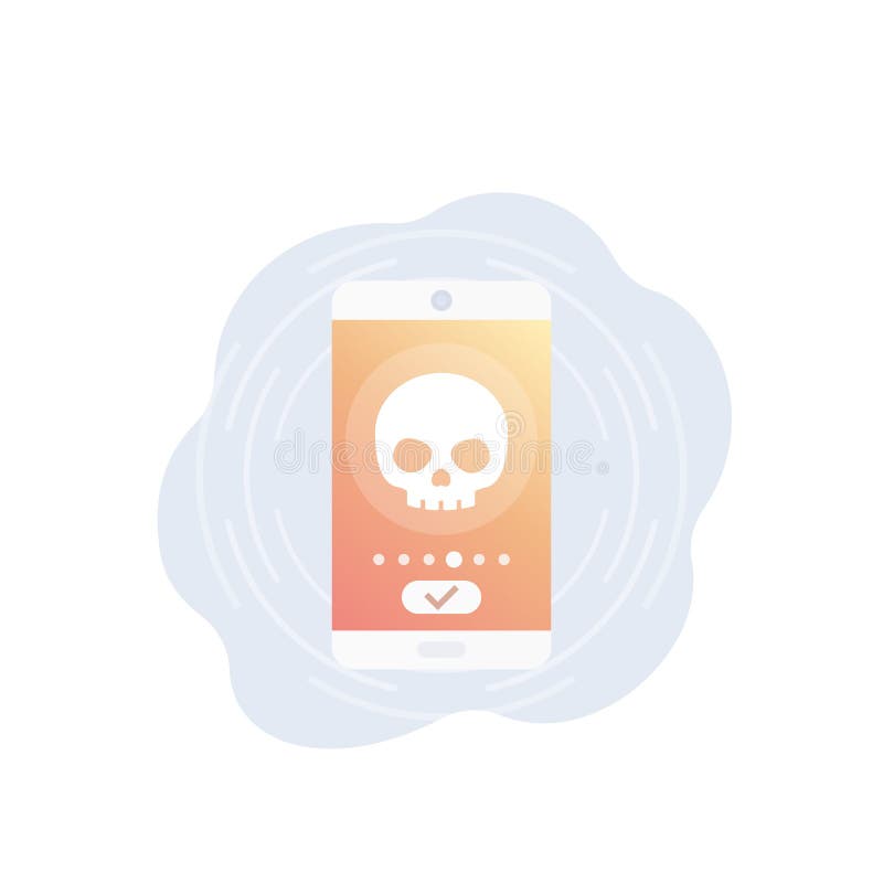 Cyber Attack Alert, Mobile Phone Security Icon Stock Vector ...