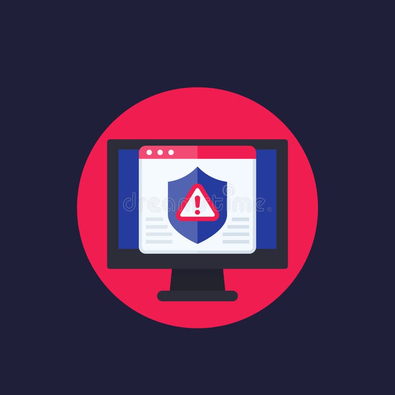 Cyber Attack Alert Vector Icon Stock Vector - Illustration of ...
