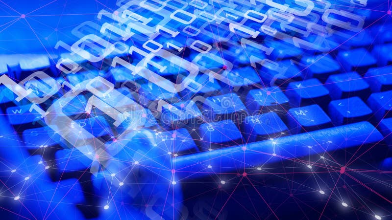 Cyber Attack Binary Code Numbers and Abstract Shapes Connected Stock ...