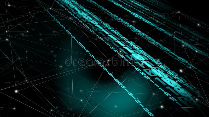 Machine Learning Abstract Binary Lines Connected Lines And Binary Code In Cyber Security And