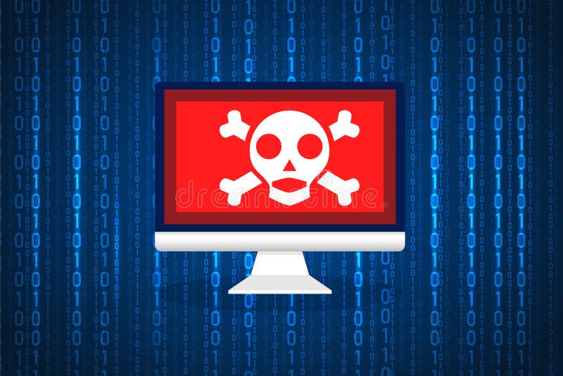 Cyber Attack by Computer. Caution Computer Dangerous Stock Illustration ...