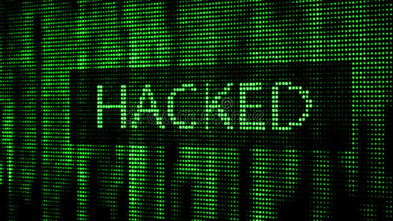 Cyber Attack Hacked Digital Background Green Matrix Binary Computer Code Computer Screen