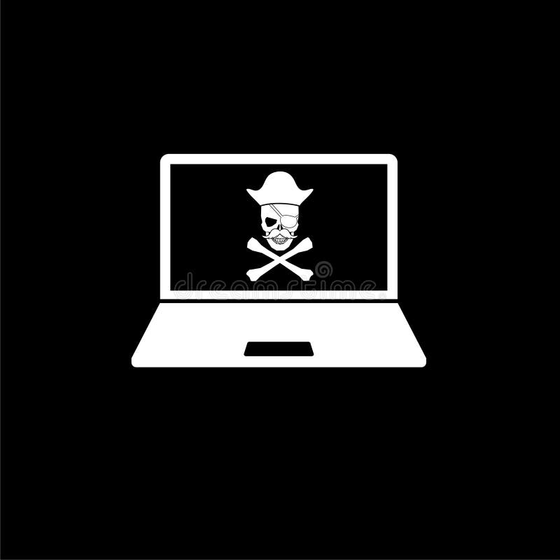 Cyber Attack Icon Isolated on Dark Background Stock Vector ...