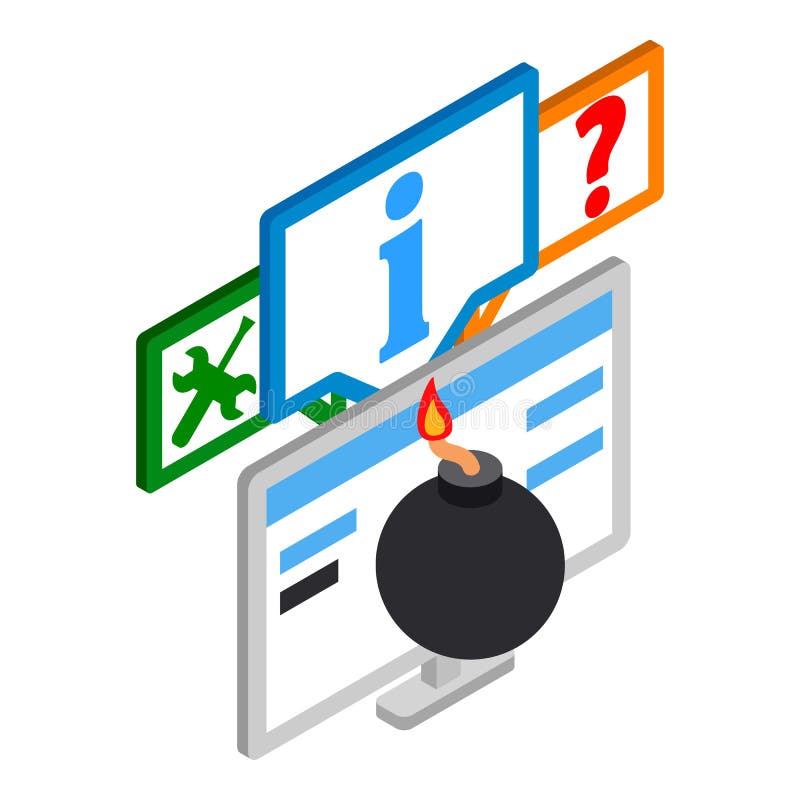 Cyber Attack On Firewall Icon, Outline Style Stock Vector ...