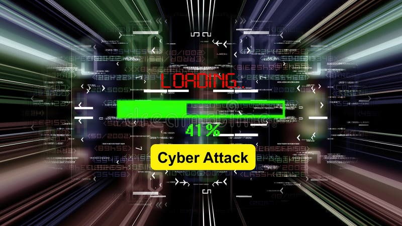 Cyber Attack Loading Progress Bar on the Screen Stock Illustration ...