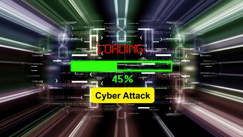 Cyber Attack Loading Progress Bar on the Screen Stock Illustration ...
