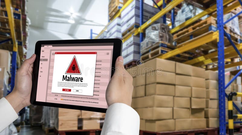 Cyber Attack Malware Alert Show Computer Screen Display Threat Detected ...