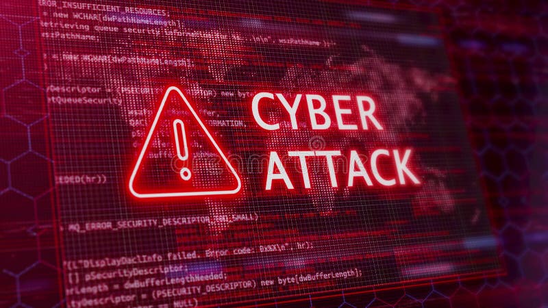 Cyber Attack Alert Warning Attack On Screen World Map Loop Motion Stock Footage Video Of