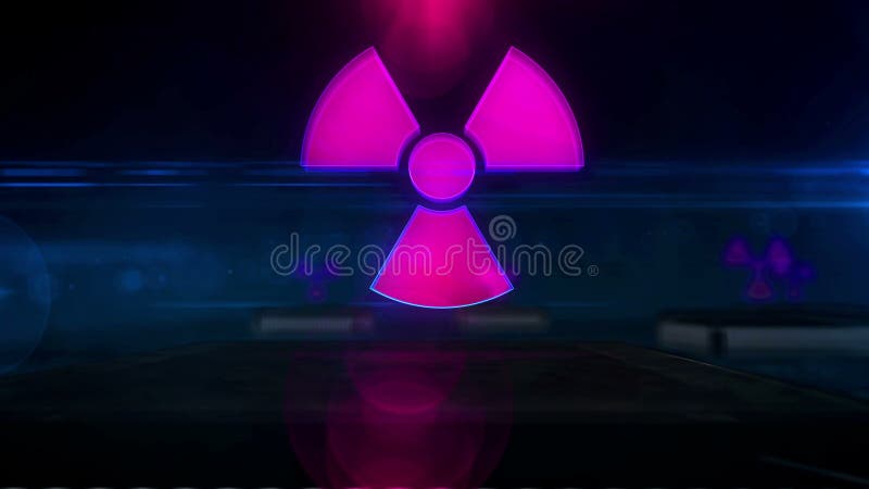 Nuclear Symbol Flashing Icon Looping Viseo.4k Stock Footage - Video of ...