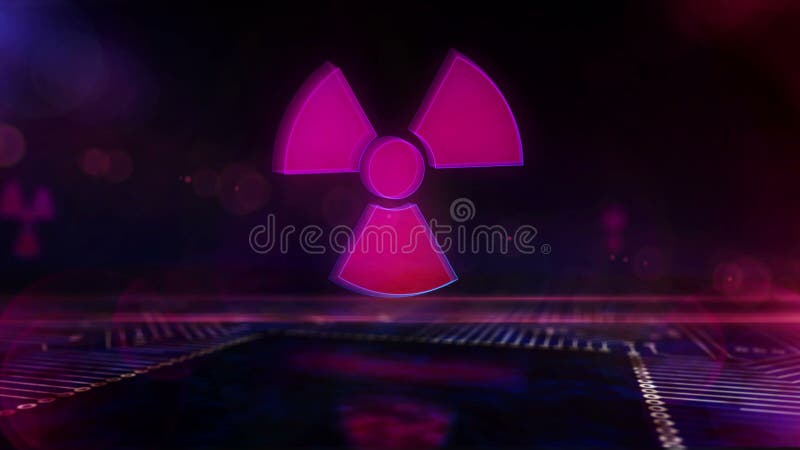 Nuclear Symbol Flashing Icon Looping Viseo.4k Stock Footage - Video of ...
