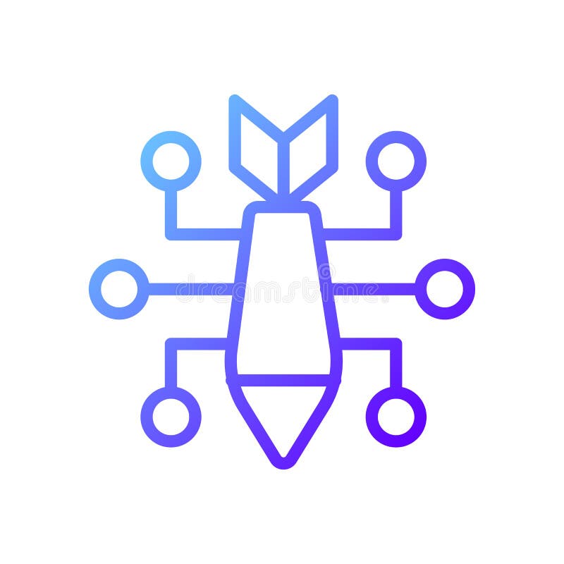 Cyber Attack Pixel Perfect Gradient Linear Vector Icon Stock Vector ...