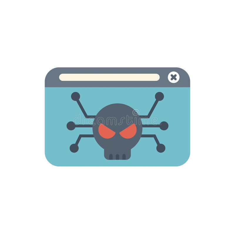Cyber Attack Showing Skull with Red Eyes on Computer Screen Stock ...