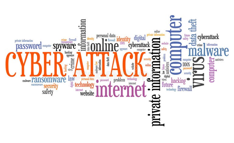 Cyber attack words stock illustration. Illustration of business - 131144864