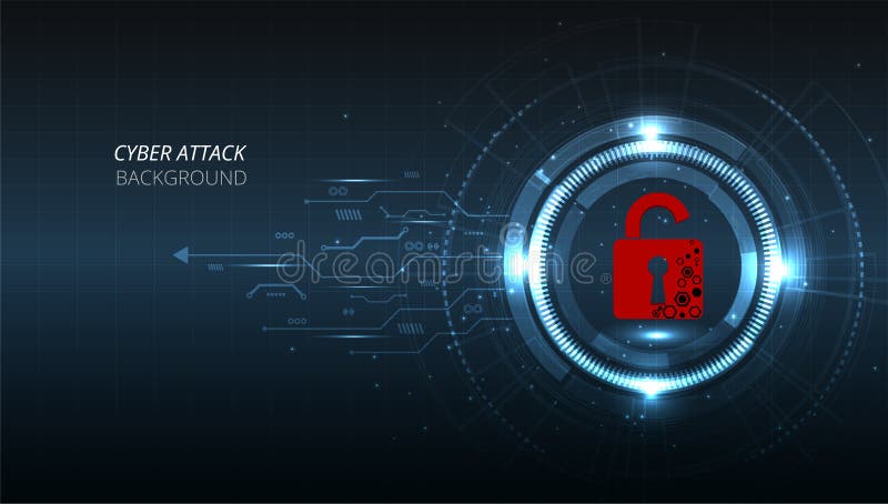 Cyber Attack Technology Concept. Stock Vector - Illustration of digital ...