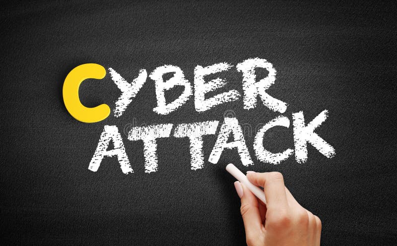 CYBER ATTACK Text on Blackboard Stock Image - Image of crime, phishing ...